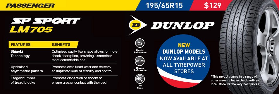 Dunlop SP Sport LM705 Tyres | Cheap Dunlop Tyres At Tyrepower NZ